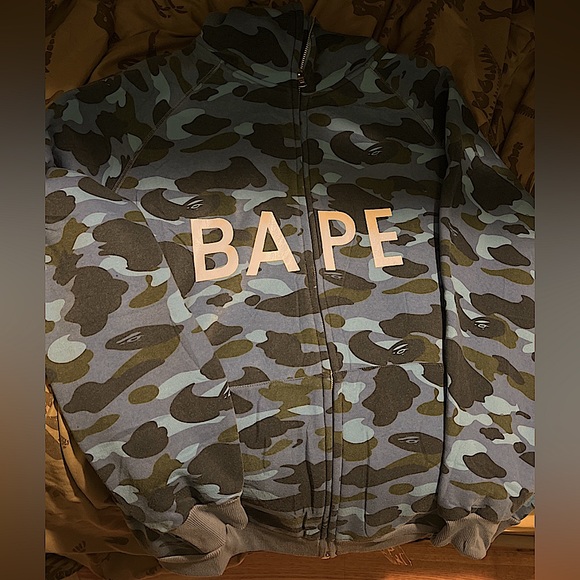 Bape | Sweaters | Nwt Bape Blue Camo Hoodie Xxxl | Poshmark